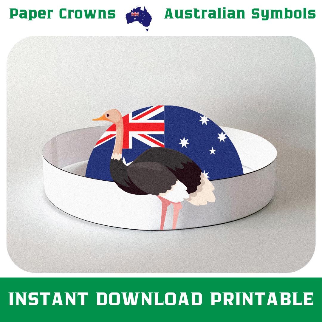 Australia Day Paper Crown. Printable DIY Party Hats (PDF) - Etsy