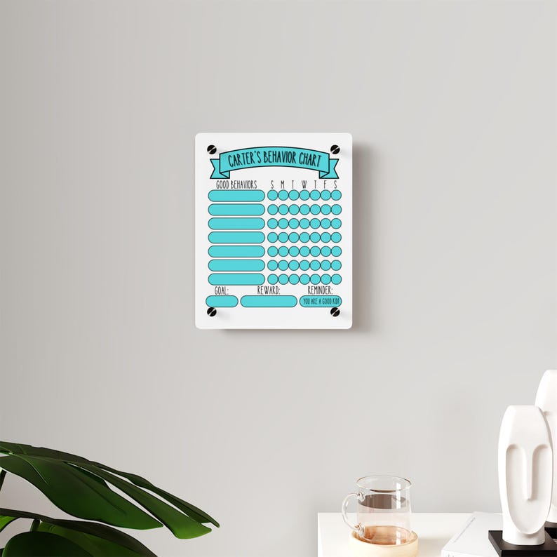 Personalized Acrylic Behavior Chart for Kids, Children's Reward System ...