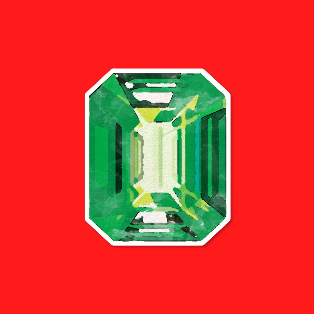 Gemstone Emerald Sticker / Gemstones / Gem Stickers / Waterproof Vinyl ...