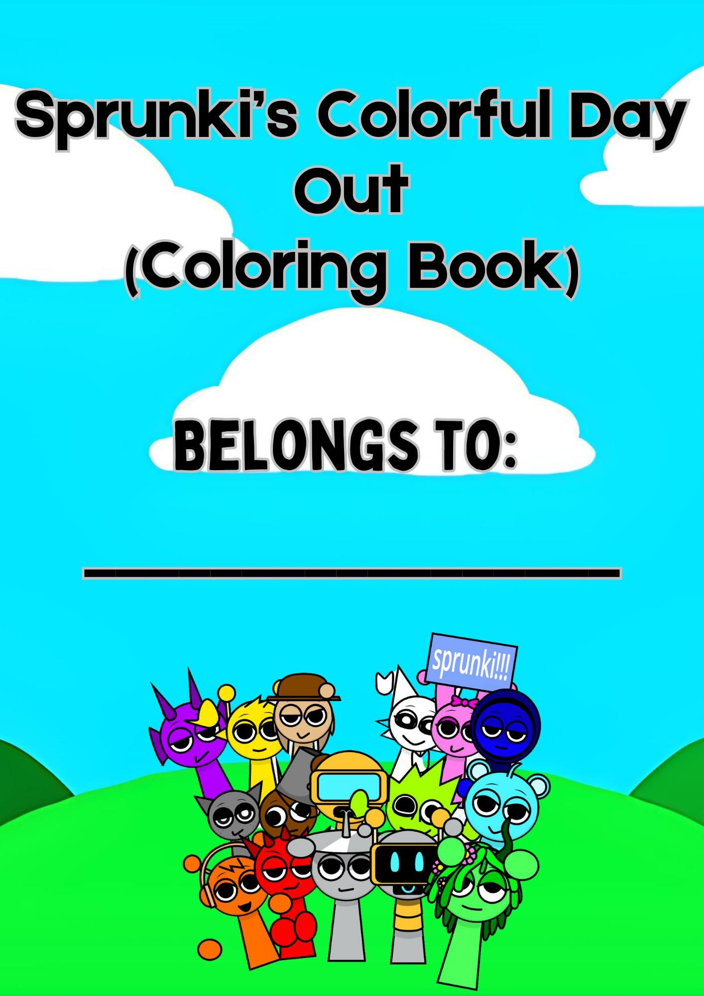 Sprunki Colorful Day Out (coloring Printable File) - Etsy