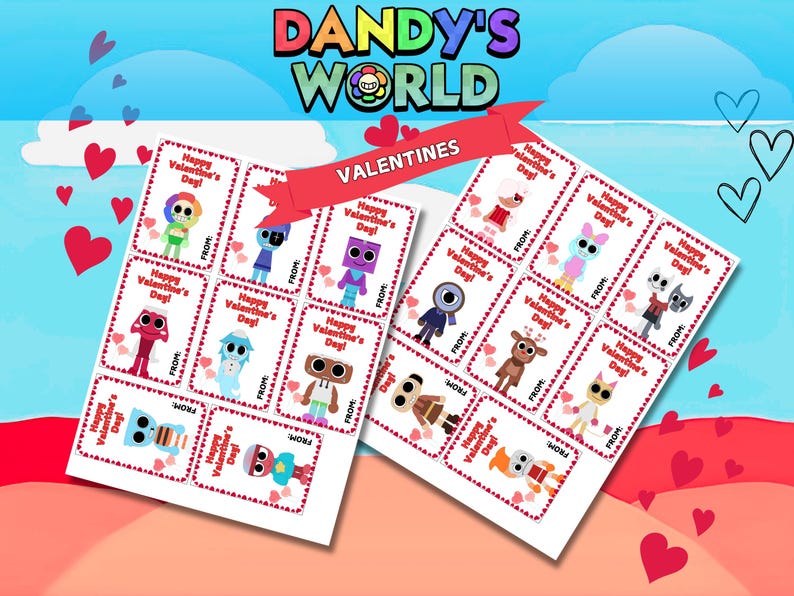 Editable Print-your-own Dandy's World Valentine’s Cards – Digital ...