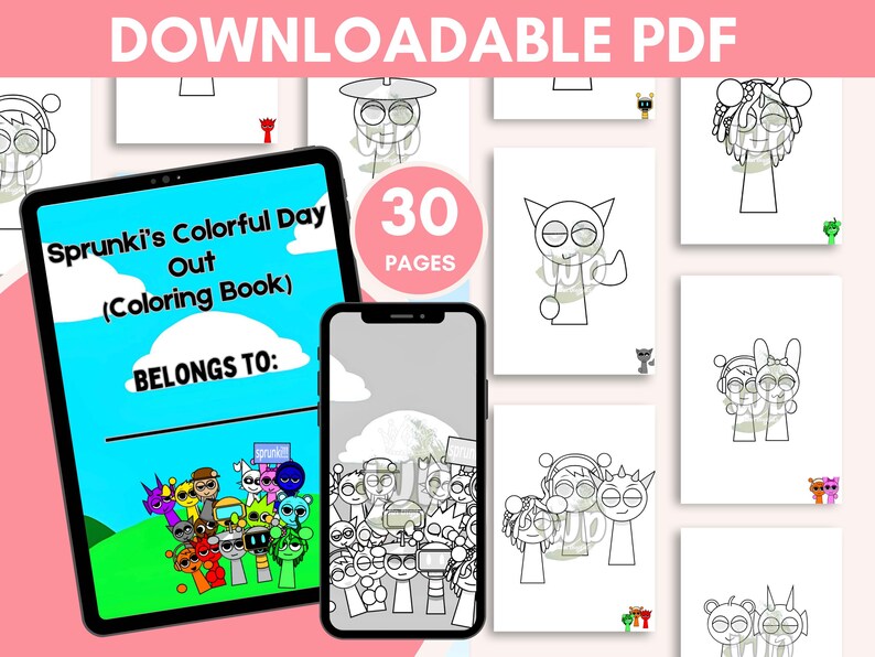 Sprunki Colorful Day Out (coloring Printable File) - Etsy