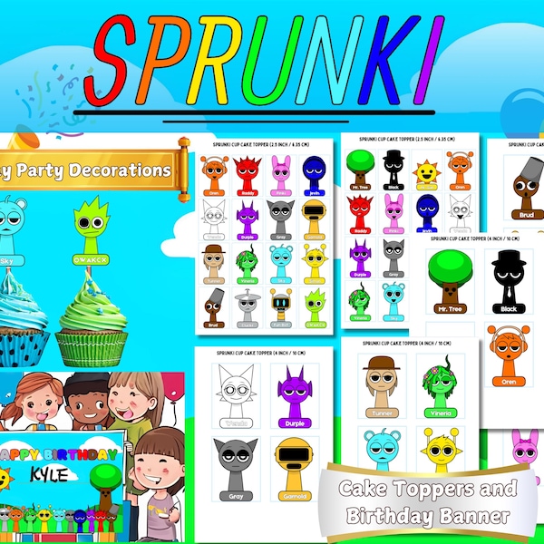 Sprunki Cake Topper - Etsy