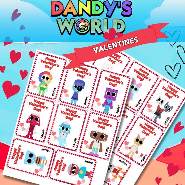 Dandy World Valentine Cards - Etsy