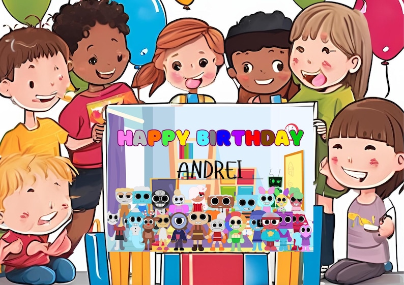 Dandys World Birthday Party Decor: Cupcake Toppers & Banner (digital ...