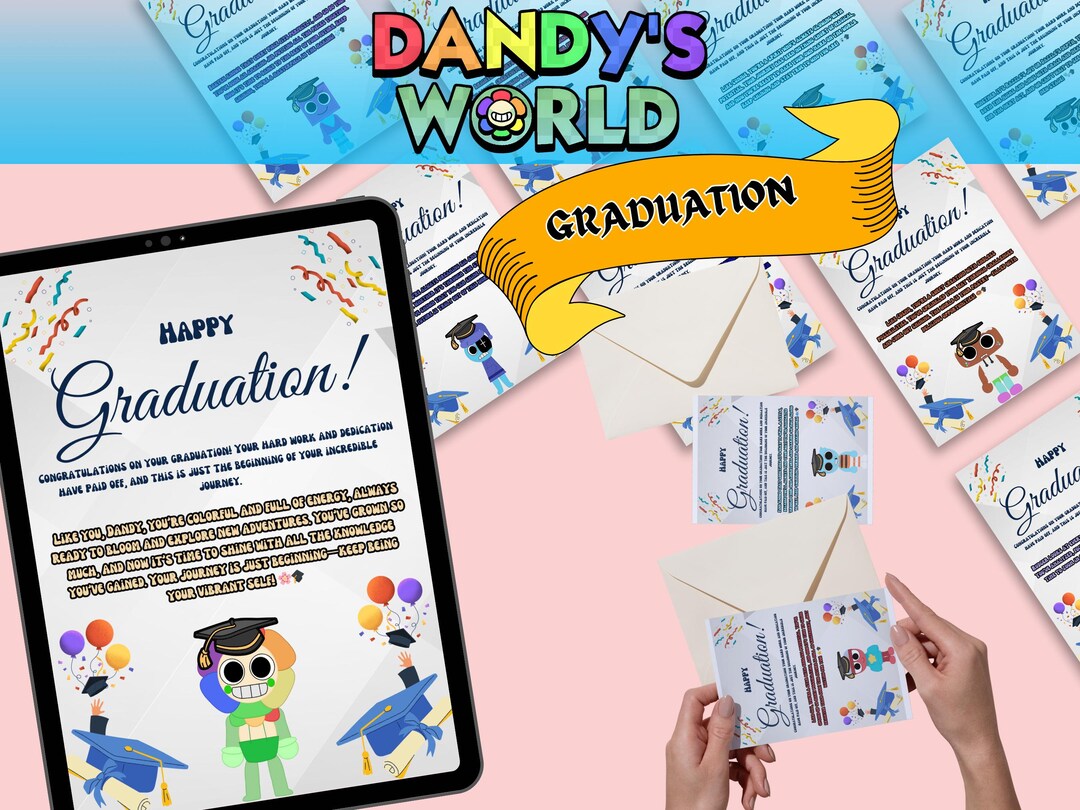 Dandys World Roblox Graduation Cards – Digital Download for 27 Fun ...