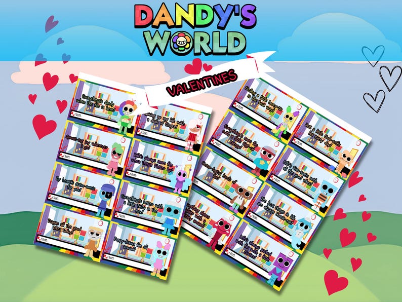 Print-your-own Dandy's World Valentine’s Cards – Digital Download for ...