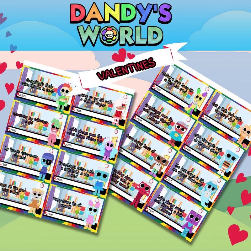 Dandy World Valentine Cards - Etsy