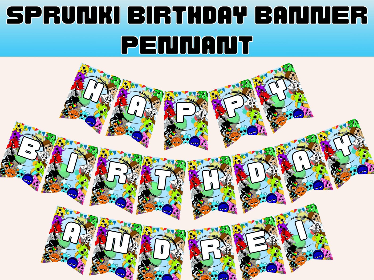 Birthday Pennant Banner: Editable DIY Party Garland (PDF) - Etsy