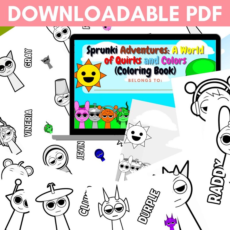 Sprunki Coloring Pages - Etsy