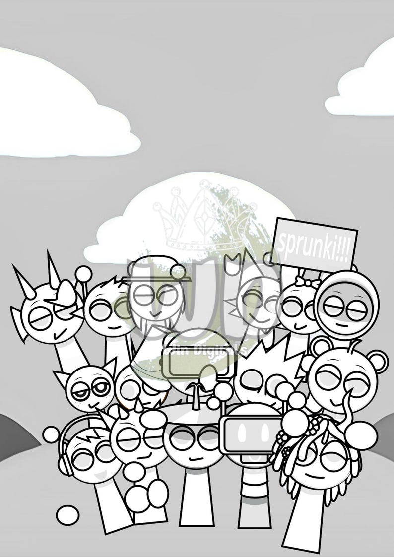 Sprunki Colorful Day Out (coloring Printable File) - Etsy