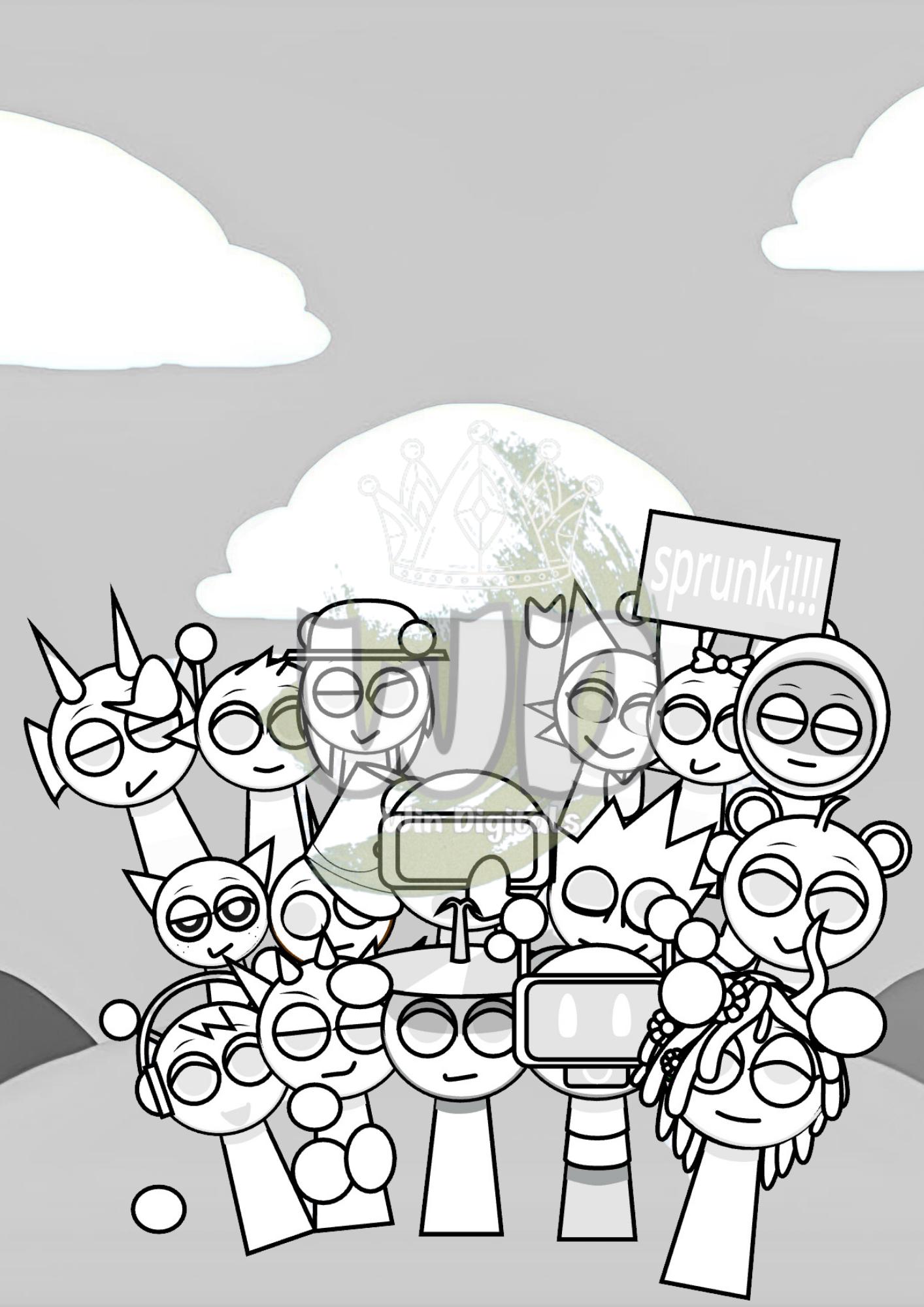 Sprunki Colorful Day Out (coloring Printable File) - Etsy