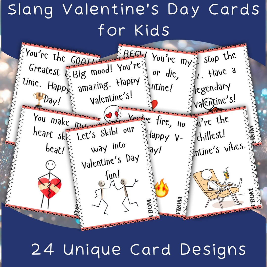Epic Slang Valentine’s Day Cards for Kids, Gen Z, Alpha-inspired, No ...