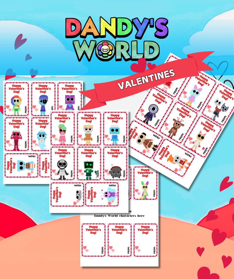 Editable Print-your-own Dandy's World Valentine’s Cards – Digital ...