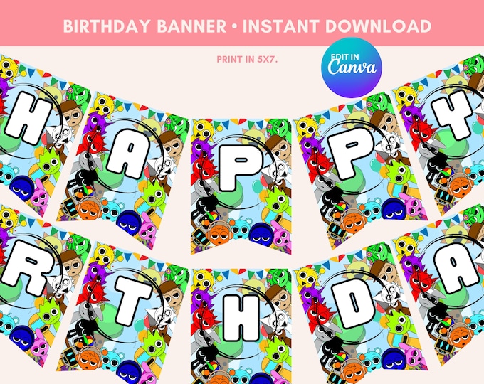 Birthday Pennant Banner: Editable DIY Party Garland (PDF) - Etsy