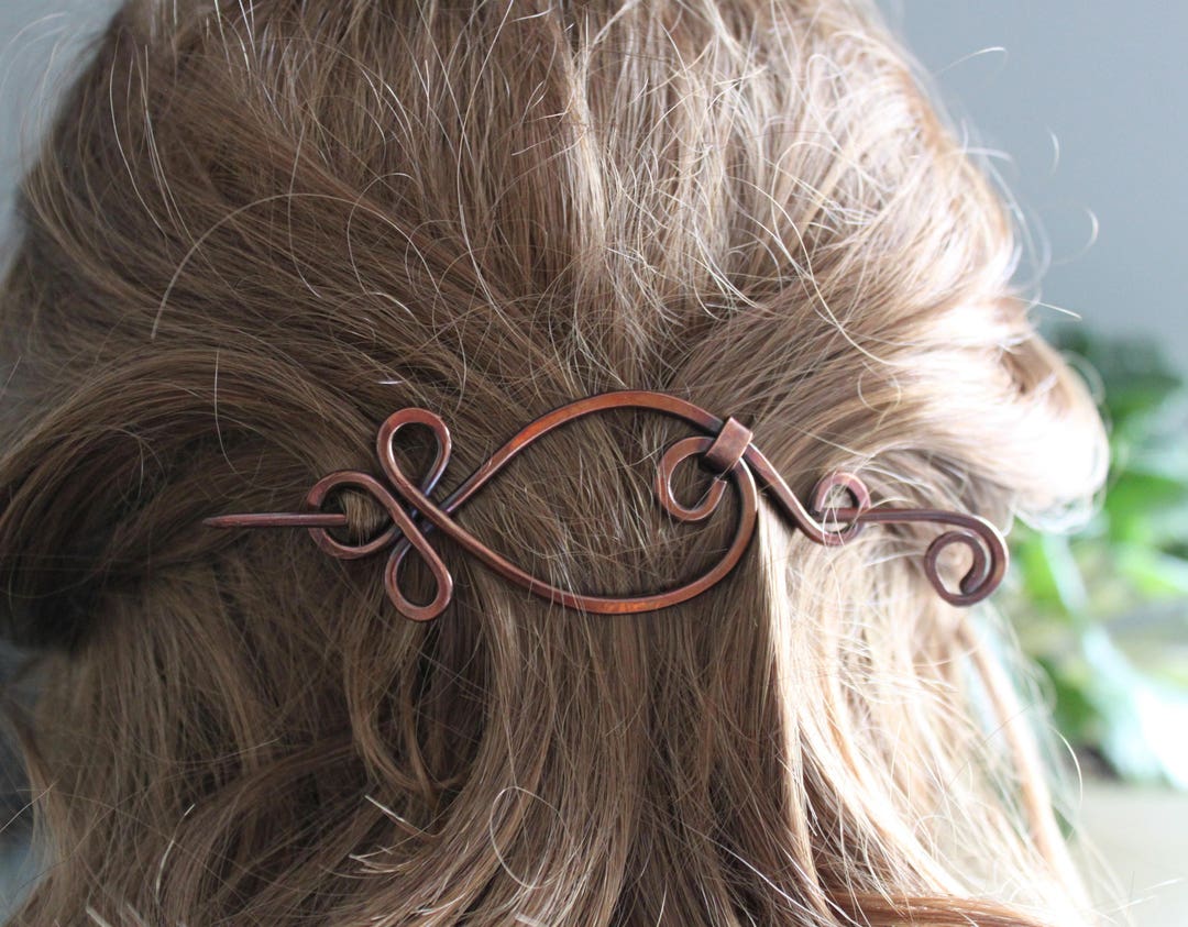 Celtic Knot Copper Hair Pin: Hand Forged Shawl Pin - Etsy UK