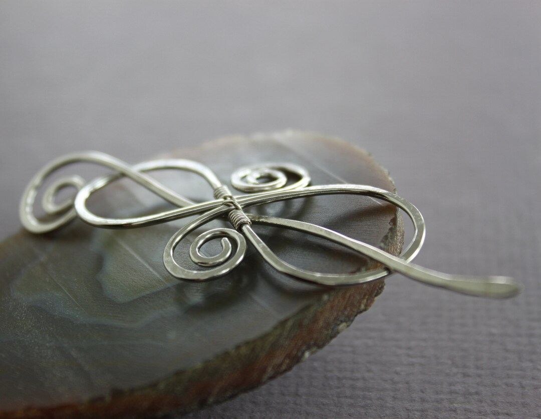 Hand Forged Infinity Shawl Pin: Hammered German Silver Brooch - Etsy