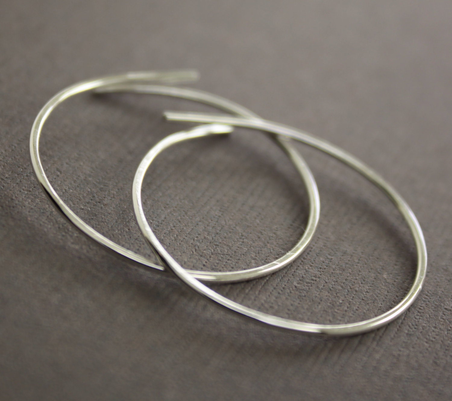 Omega Open Sterling Silver Hoop Earrings Dainty Earrings | Etsy