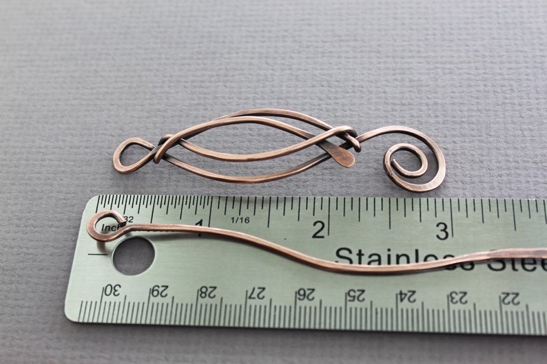 Large Shawl Pin Fibula Copper Pin Hair Clip Cardigan | Etsy