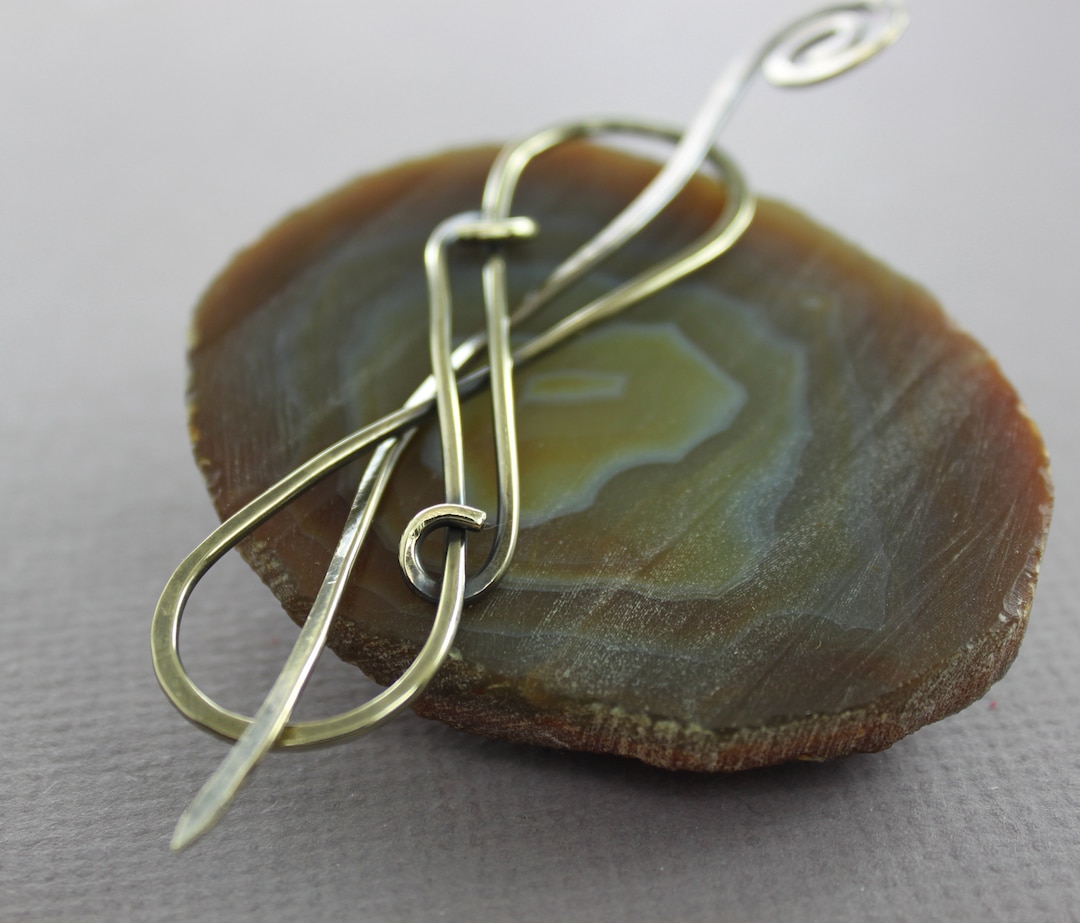 Infinity Brass Hair Pin: Hand Forged Metal Hair Barrette - Etsy