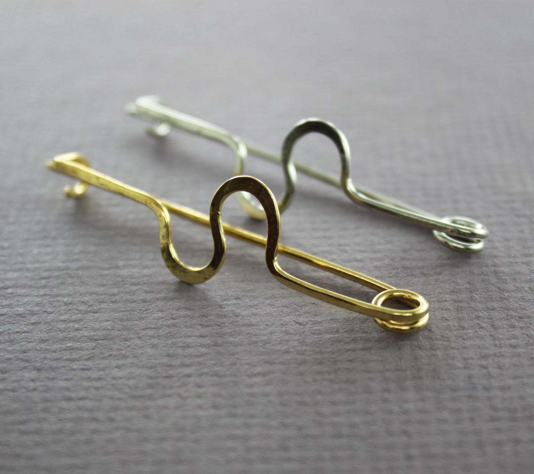 Modern Infinity Brass or Silver Shawl Pin, Cardigan Clasp, Fibula ...