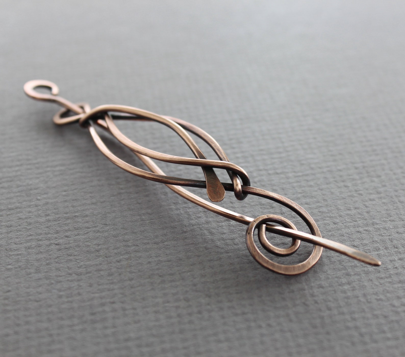 Large Shawl Pin Fibula Copper Pin Hair Clip Cardigan - Etsy