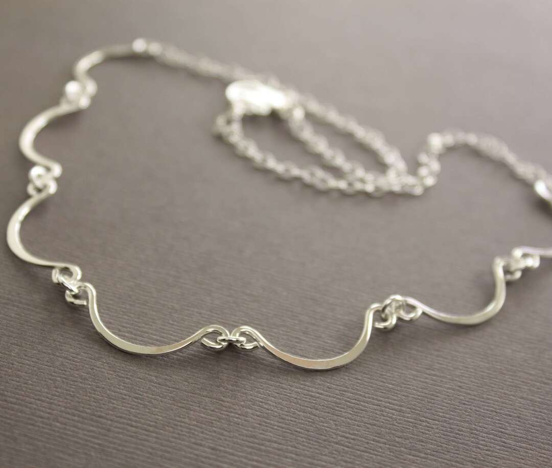 Sterling Silver Scallop Necklace, Dainty Necklace, Minimalist Necklace ...
