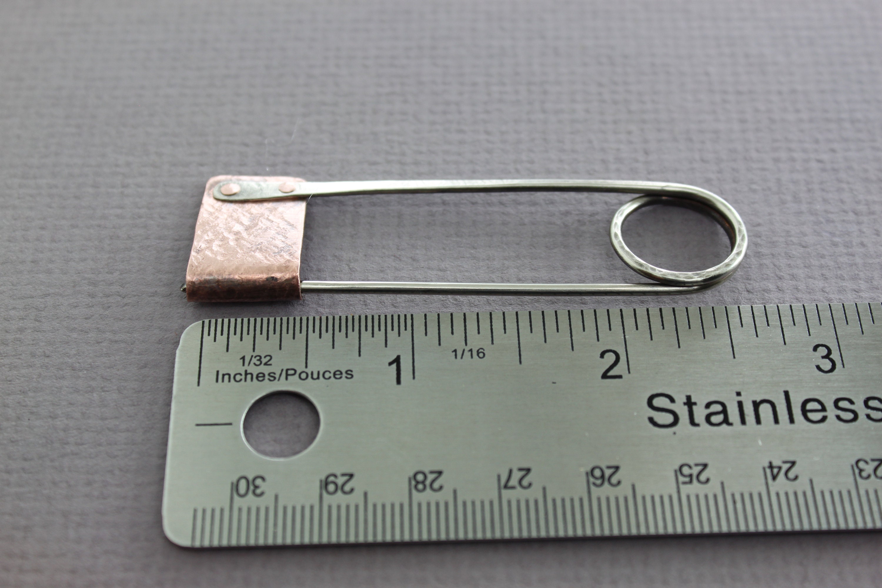 Mix Metal Safety Pin Style Shawl Pin, Modern Shawl Pin, Contemporary ...