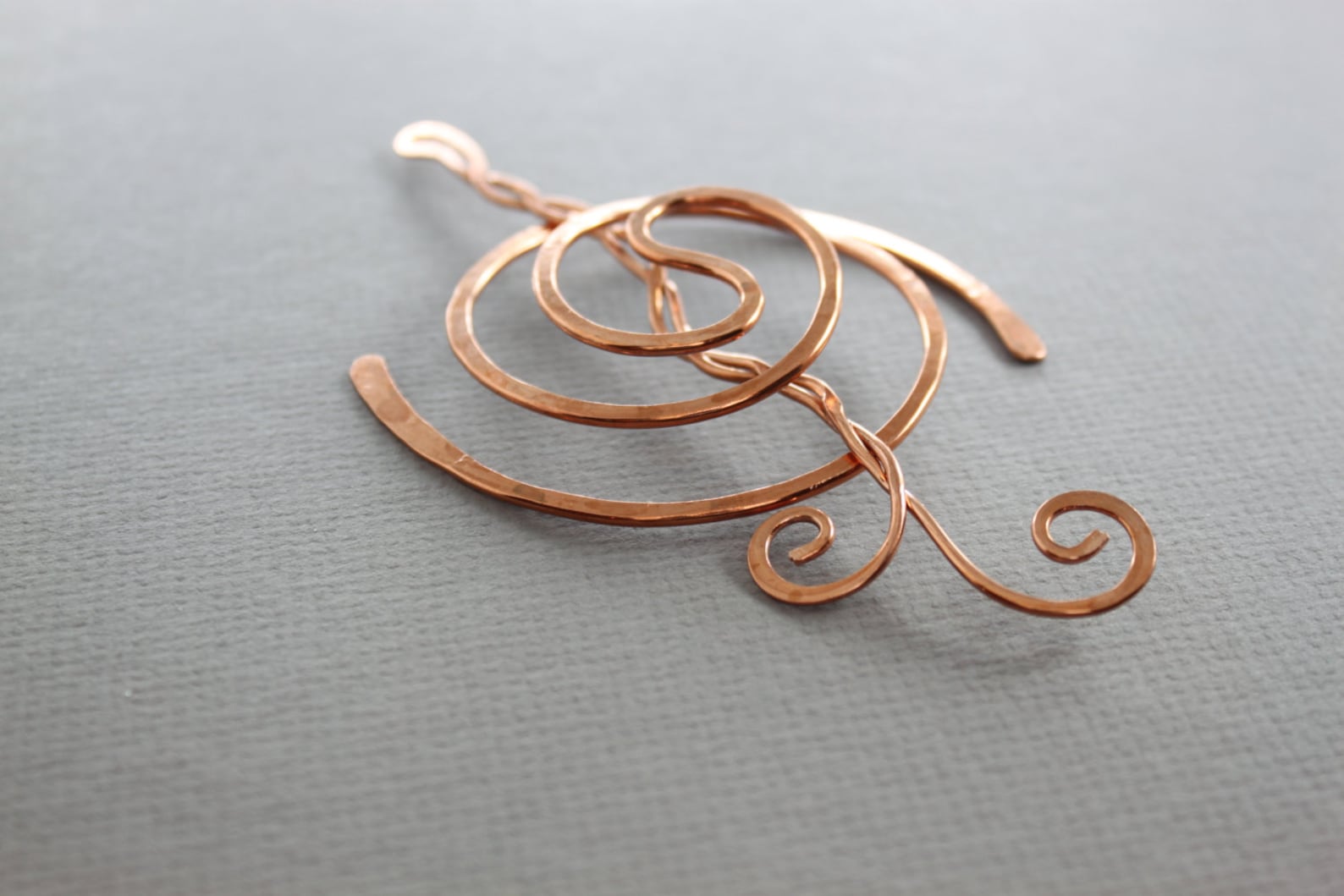 Spiral Copper Hair Bun Cage: Hand Forged Hair Slide - Etsy