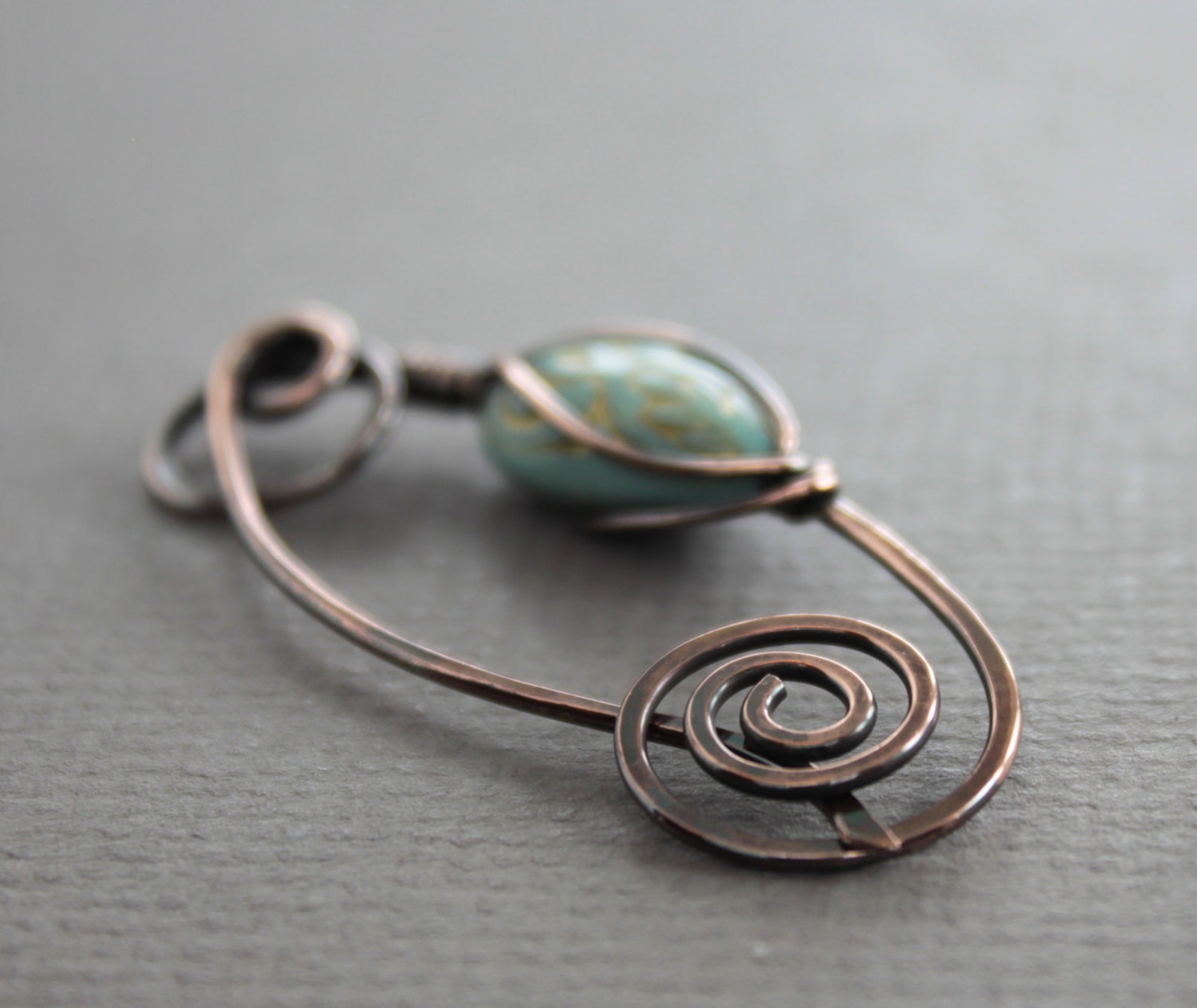 Shawl Pin With Mint Color Acrylic Drop Bead Scarf Pin - Etsy