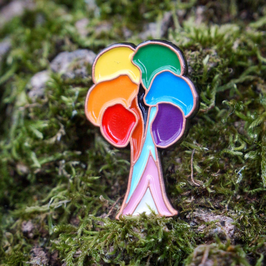 Tree Progress Pride LGBTQ Enamel Pin Badge - Etsy