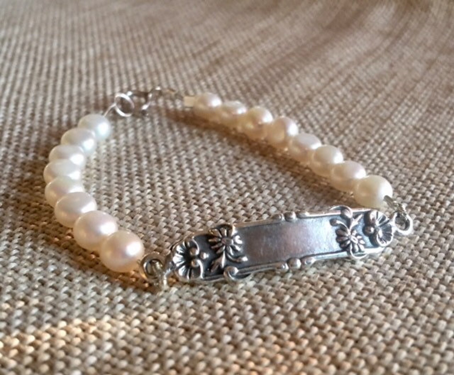 Baby Bracelet Bebe Bracelet ID Monogram Bracelet Flowers - Etsy