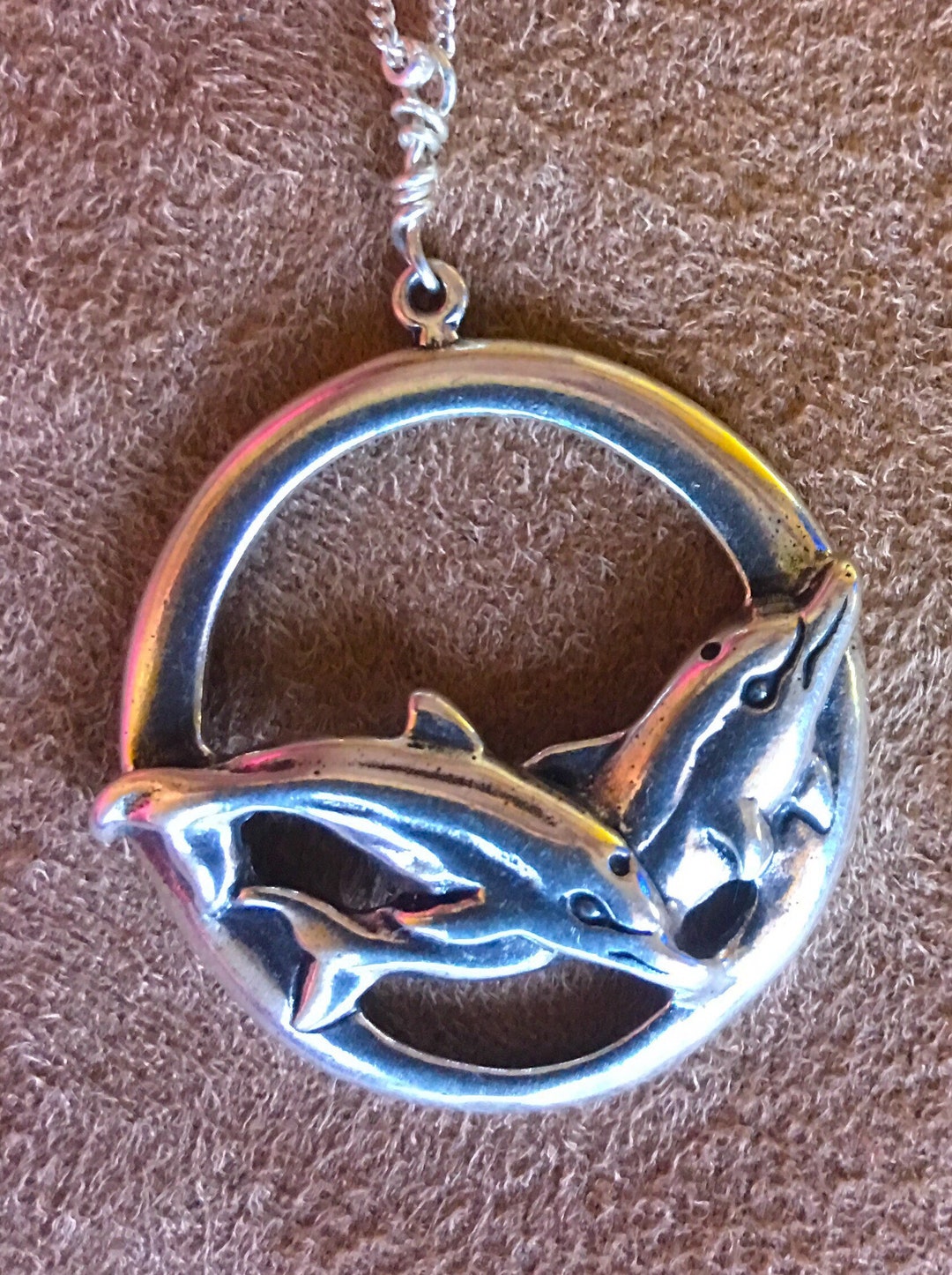 Dolphin Finding Round Diving Dolphins, Make Earrings, Pendant, Gift for ...