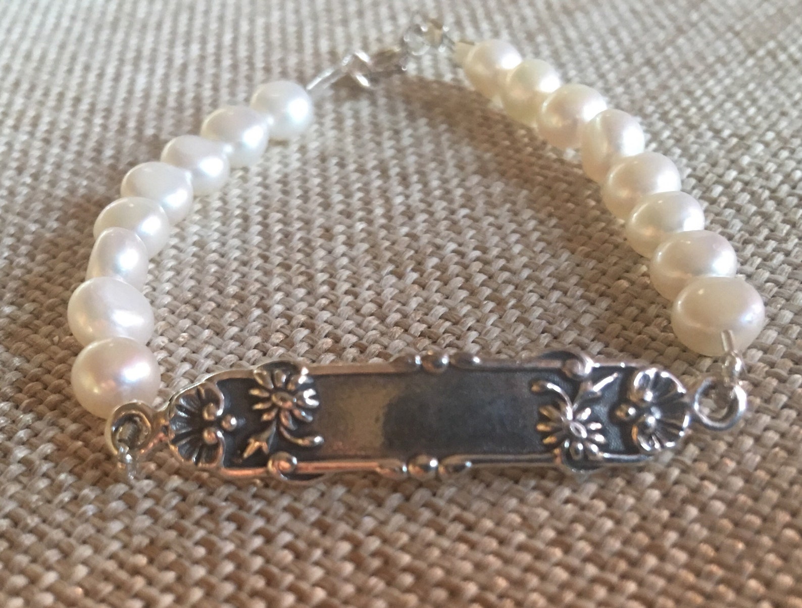 Baby Bracelet Bebe Bracelet ID Monogram Bracelet Flowers - Etsy
