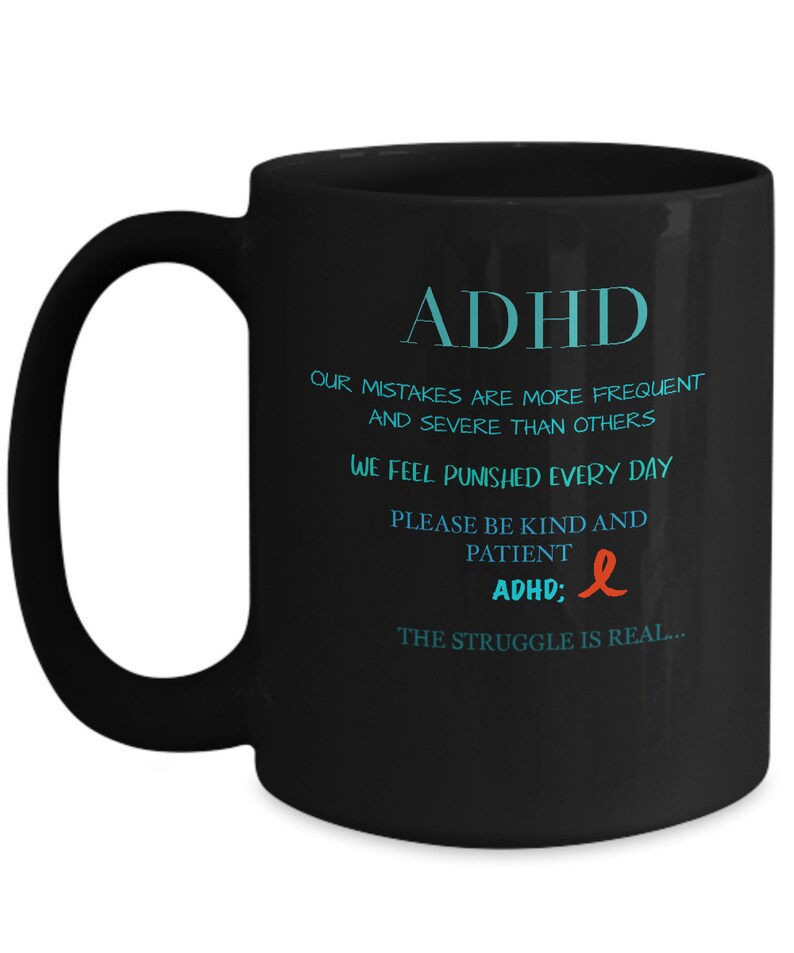 Adhd Coffee Mug, Adhd Awareness Mug, Black Adhd Mug, the Struggle is ...