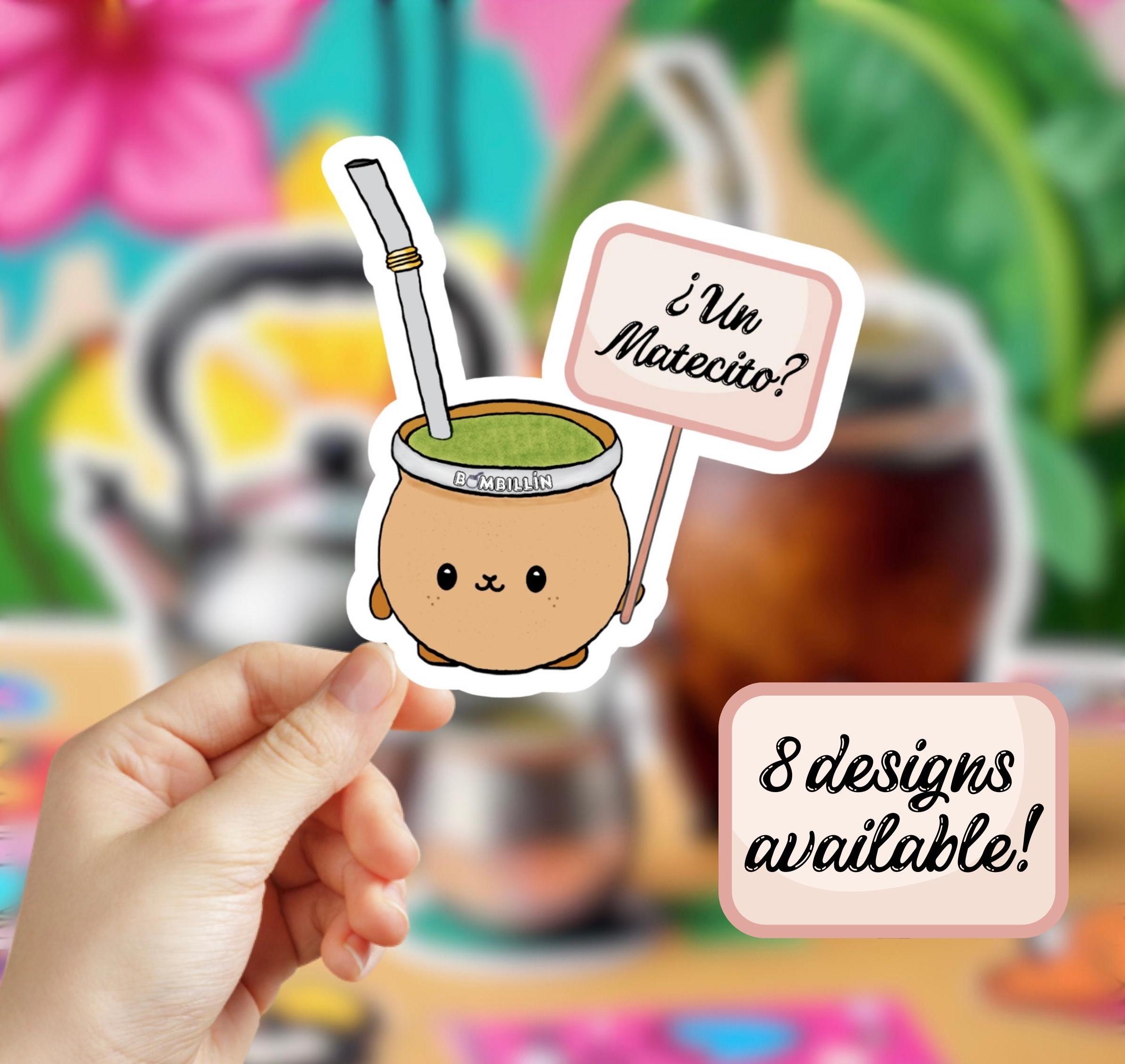 Bombillin Matecito Kawaii Themed Yerba Mate | Argentina Sticker | Gift ...