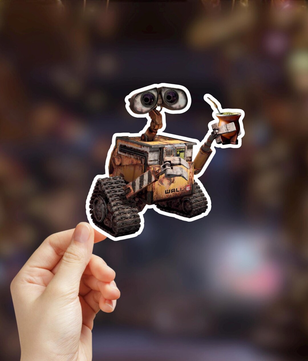 Wall-e With Yerba Mate Sticker | Cute Robot Movie Character | Argentina ...