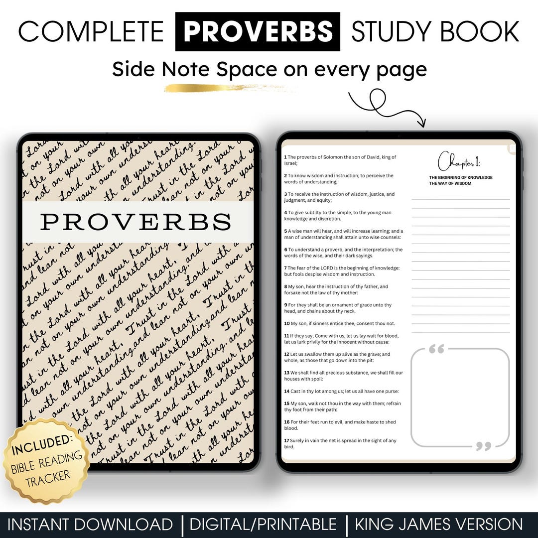 Proverbs Study Book Complete Book of Proverbs Devotional & Scripture ...