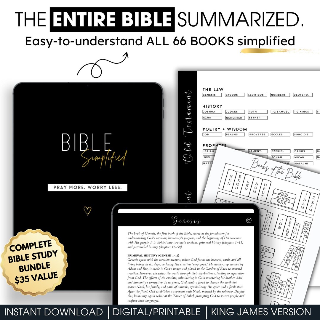Entire Bible Made Simple, Bible Book Summary, Bible Study, Digital and ...