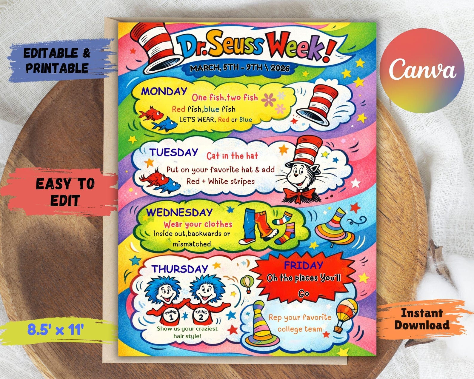 Editable Dr. Seuss Template | School Reading Flyer | Printable ...