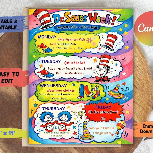 Dr Seuss Flyer - Etsy