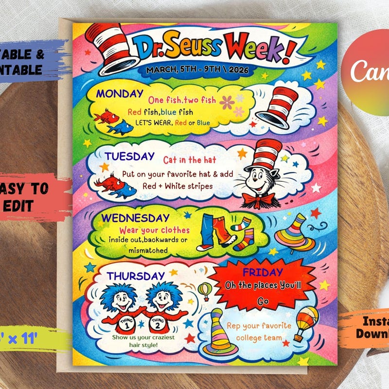 Dr Seuss Flyer - Etsy