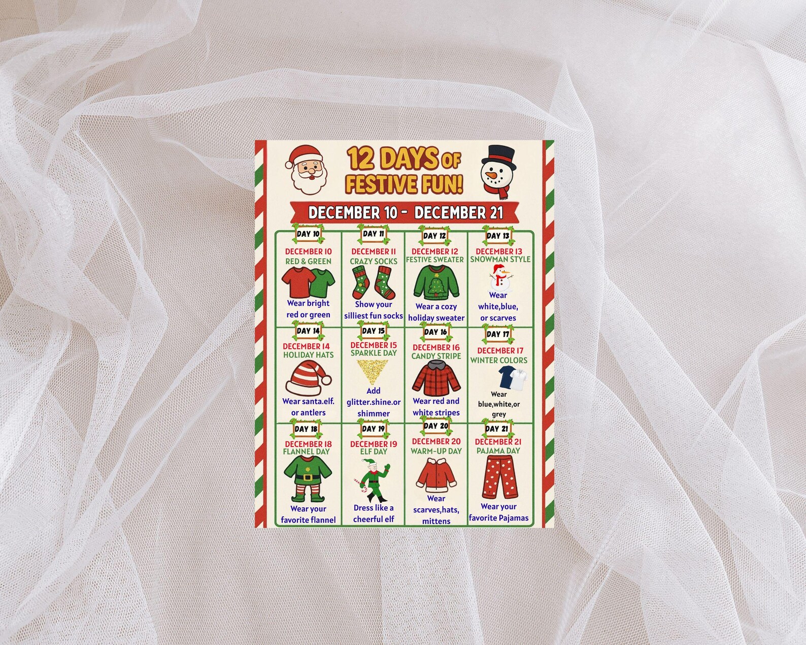 Christmas Dress up Days Flyer, School Spirit Week, 8.5x11 (digital ...