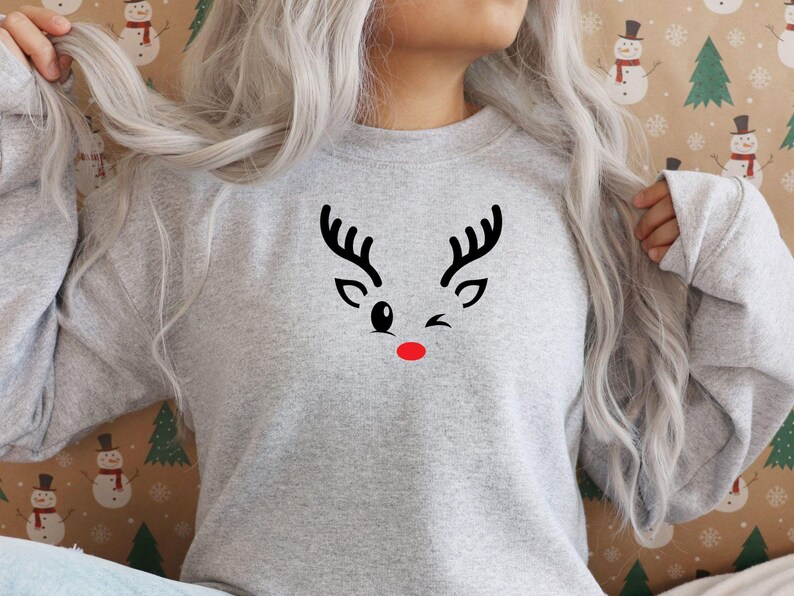 Christmas Reindeer Faces SVG PNG Bundle, Holiday Cricut - Etsy