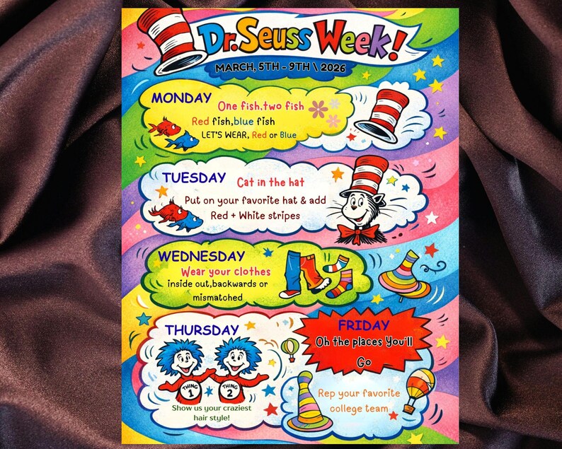 Editable Dr. Seuss Template | School Reading Flyer | Printable ...