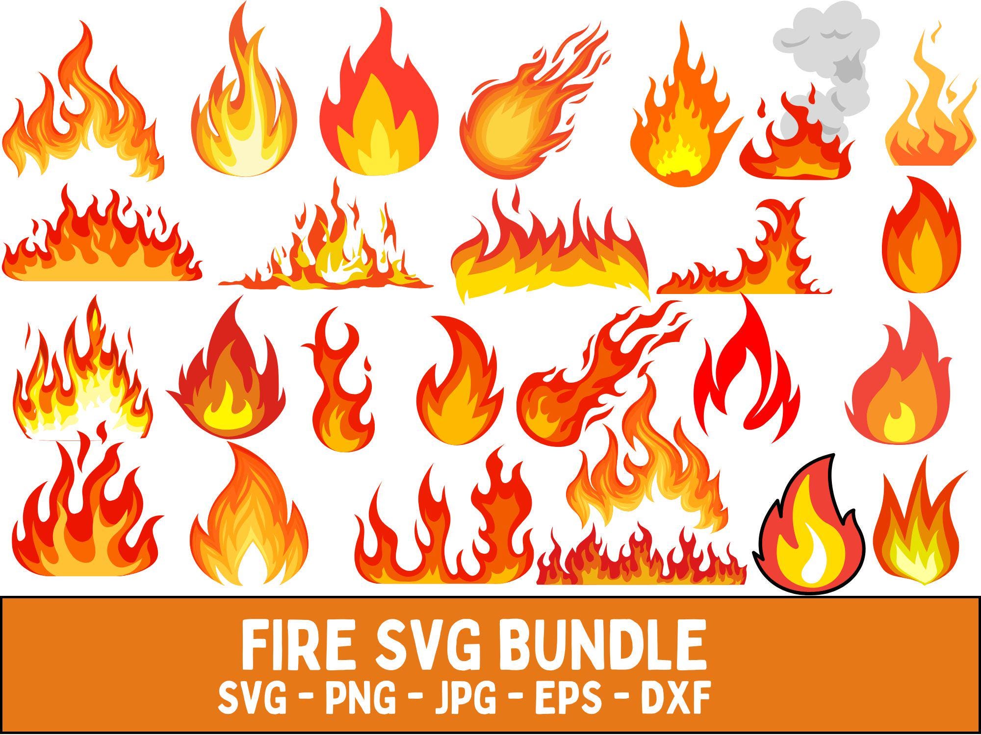 Fire SVG Bundle, Fire Clipart, Fire Svg Files, Fire Flames Svg, Flames ...