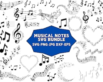 Music Notes SVG Bundle: Vector Clipart, Cut Files (digital Download) - Etsy