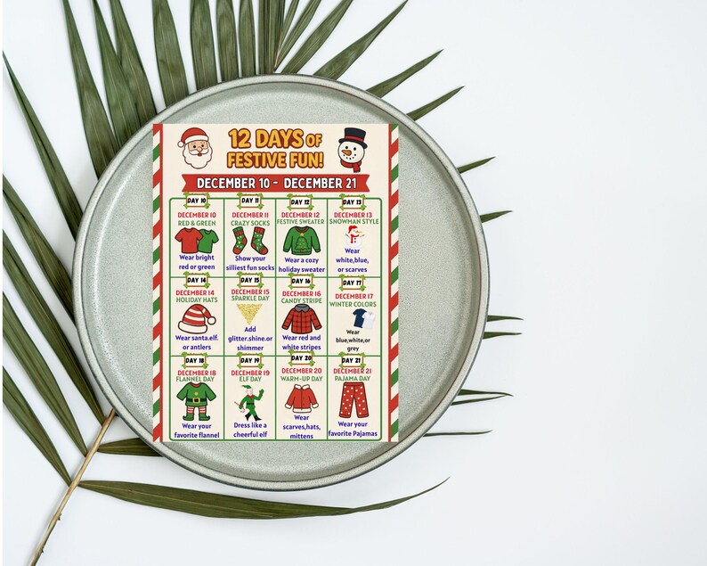 Christmas Dress up Days Flyer, School Spirit Week, 8.5x11 (digital ...