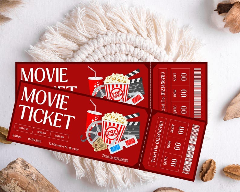 Editable Movie Night Ticket Template: Surprise Gift (digital Download ...