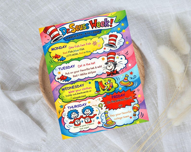 Editable Dr. Seuss Template | School Reading Flyer | Printable ...